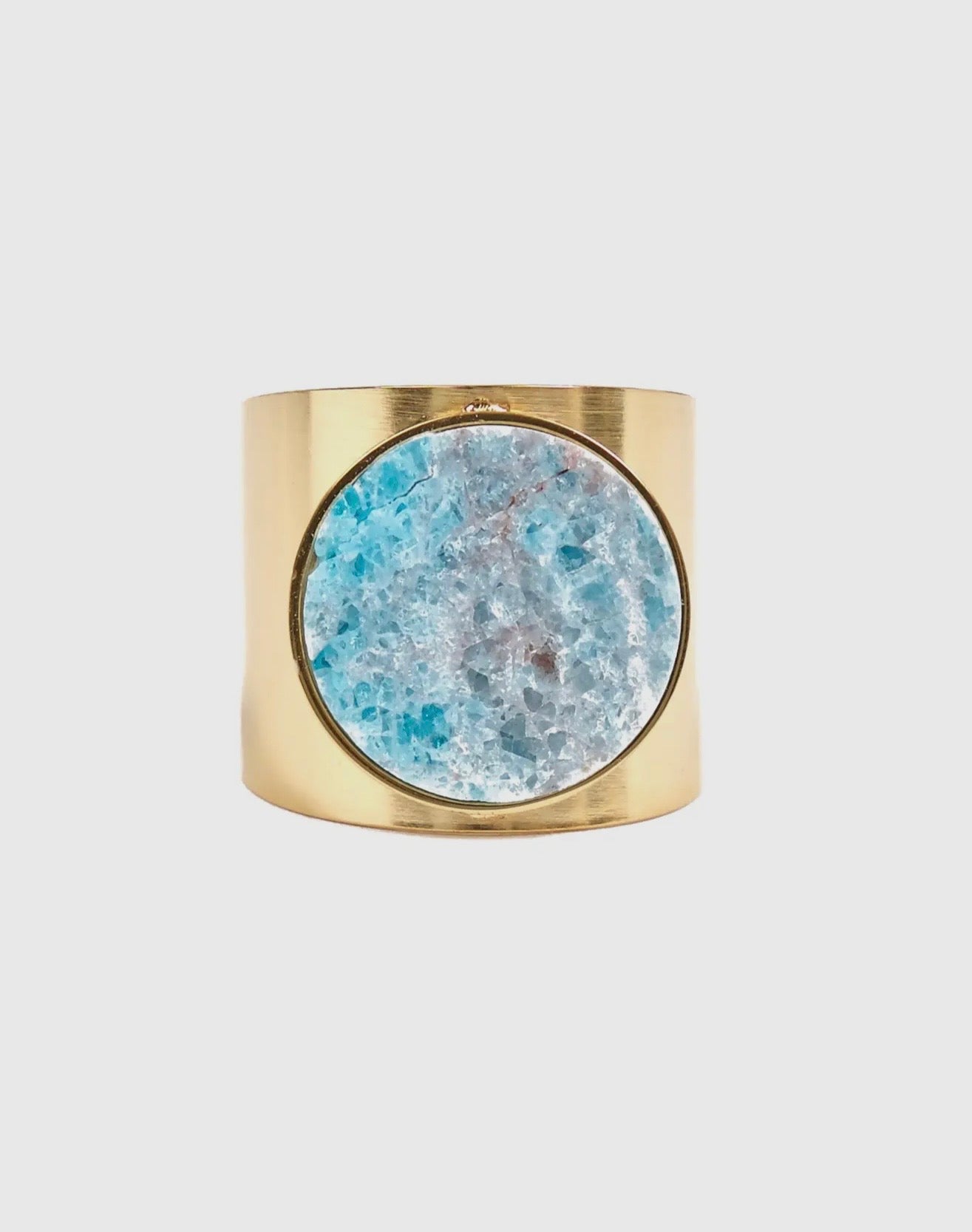 Anillo Harmonic Stone - Apatita Azul – Aurea Sanctum